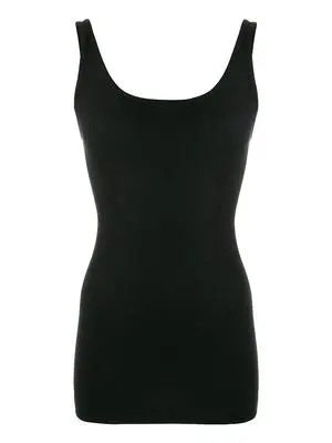 Vince Ribbed Sleeveless Tank Top - Black