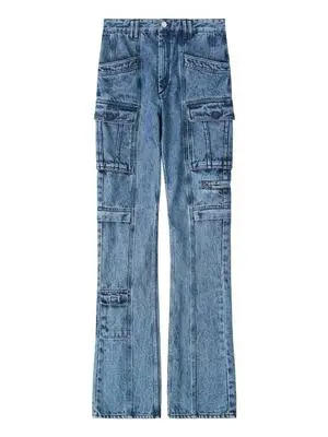 Isabel Marant Étoile Isabel Marant Vokayo Acid Wash Cargo Jeans Gray