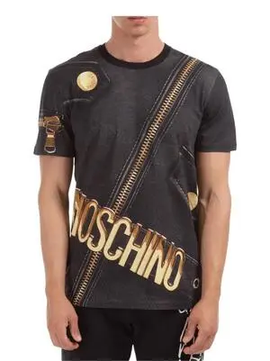 Moschino Logo Colour-block T-shirt - Black