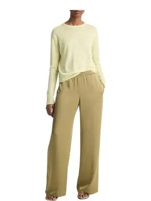 Vince Satin-finish Straight Leg Trousers - Nude