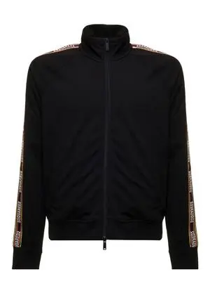 Dsquared2 Embroidered Logo Zip-up Sweatshirt - Black