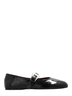 Paris Texas Sveva Patent Buckle Ballet Flat - Black