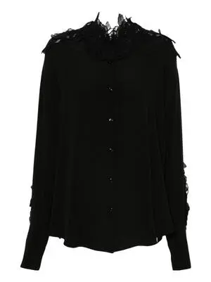 Ermanno Scervino Lace Detail Long Sleeve Shirt - Black