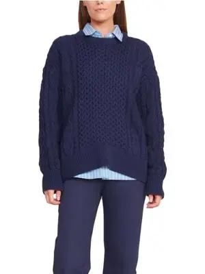 Staud Twisted Knitted Sweater - Blue
