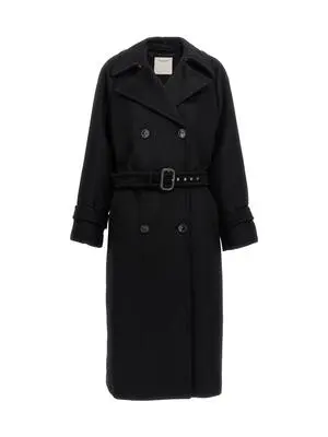 Sportmax Leandro Double-breasted Coat - Black