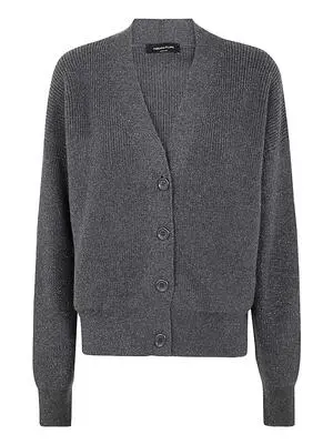 Fabiana Filippi Chunky-knit Lurex Detailed Cardigan - Black