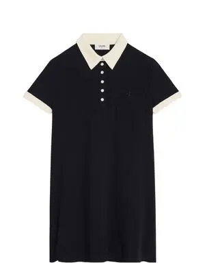 Celine Mini Polo Dress In Viscose Sabl - Black
