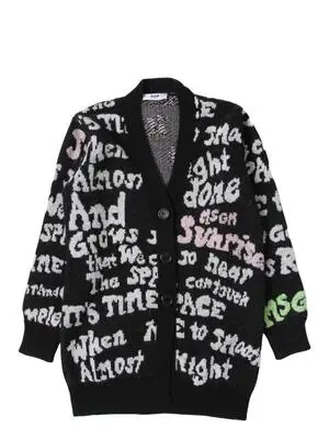 MSGM Logo Intarsia-knit Cardigan - Black
