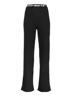 Off-White Logo Waist Straight Leg Pants - Black