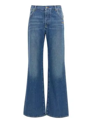 Off-White Wide Leg Jeans - Blue