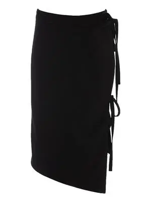 Off-White Asymmetric Tie-fastening Skirt - Black