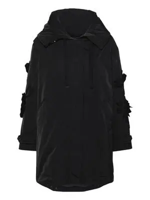 Ermanno Scervino Floral Appliqué Puffer Jacket - Black