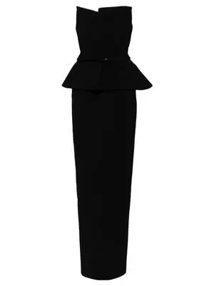 Roland Mouret Draped Crepe Gown - Black