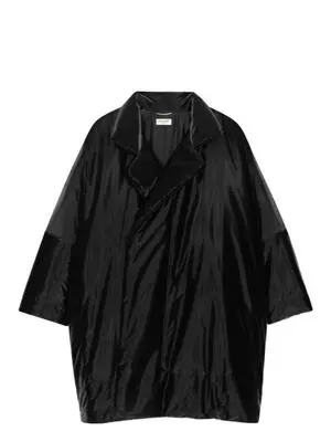 Saint Laurent Oversized Lacquered-effect Down Jacket - Black
