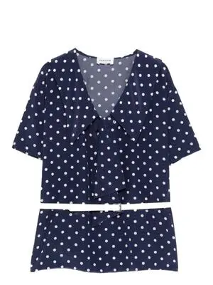 P.a.r.o.s.h Polka-dot Blouse With Tie Detail - Blue