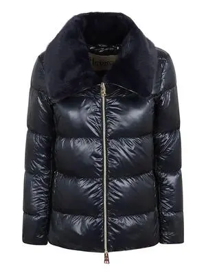 Herno High-neck Zipped Down Jacket - Black