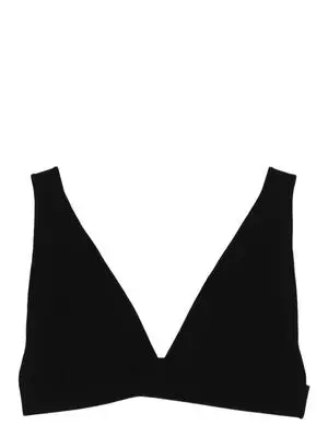P.a.r.o.s.h Roma V-neck Ribbed Knit Top - Black