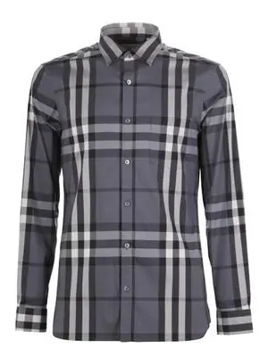 Burberry Plaid Shirt - Gray