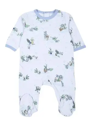 Kenzo Baby Gift Set: One-piece Suit, Bib, And Hat - Light Blue