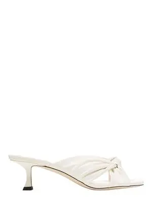JIMMY CHOO Avenue Heel Muller Sandals - White