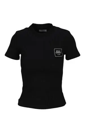 Opening Ceremony Ribbed Stretch Cotton T-shirt - Black