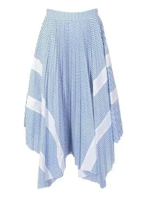PALM ANGELS Palm Angels Asymmetric Pinstriped Pleated Skirt