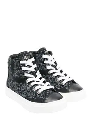 Givenchy Bandana-print High-top Sneakers - Black
