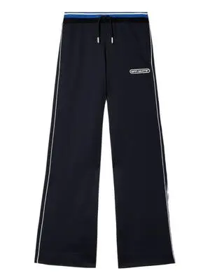 Off-White Drawstring Straight Leg Pants - Black