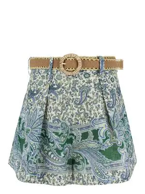 Zimmermann Zimmermann Ottie Tuck Linen Shorts Multicolor