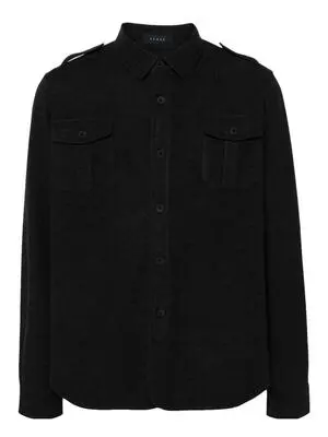 Sease Flannel Overshirt - Charcoal-grey