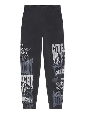 Givenchy Slim Fit Jogger Pants In Embroidered Felpa - Grey