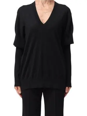 Fabiana Filippi V-neck Long Sleeve Sweater - Black