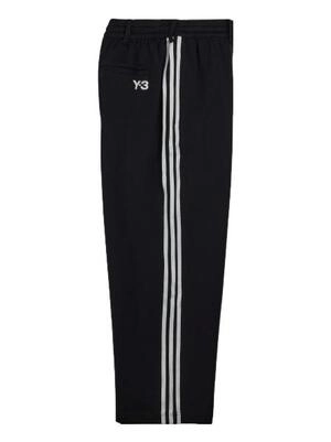 Y3 Logo Printed 3-stripes Pants - Black