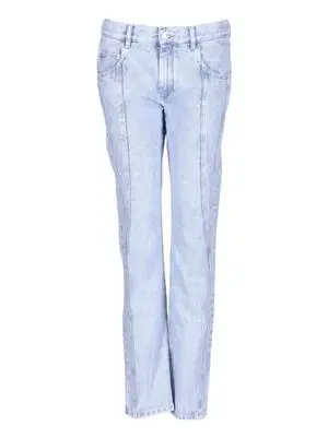 Isabel Marant Étoile Isabel Marant Logo Patch Straight Leg Jeans Blue