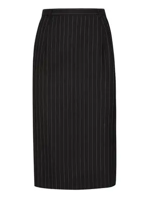 Dolce & Gabbana Pinstriped Calf-length Skirt - Black