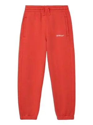 Off-White Diagonal Stripe Cotton Track Pants - Tomato Red