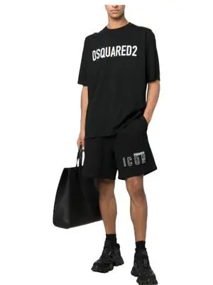Dsquared2 Logo Print Knee-length Shorts - Black