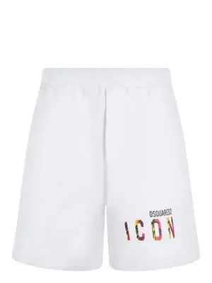 Dsquared2 Icon Sunset Logo Printed Shorts - White