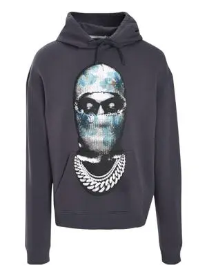 IH NOM UH NIT Ih Nom Uh Nit Graphic Print Cotton Hoodie Charcoal