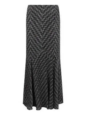 Missoni Zig Zag Lame Flared Long Skirt - Black