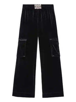 Off-White Velvet Cargo Track Pants - Black