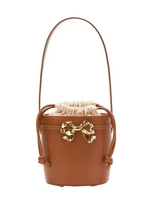 SELF-PORTRAIT Bow Detail Bucket Bag - Brown