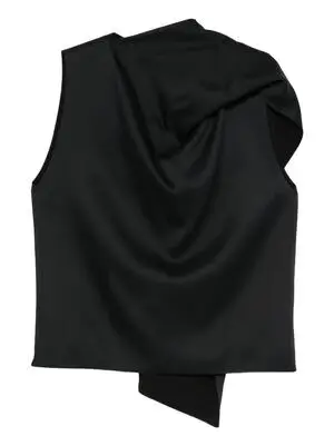Khaite Draped Sleeveless Top - Black