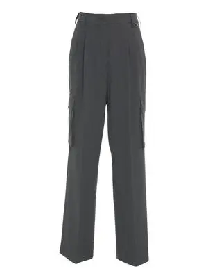 Herno High-waisted Cargo Tailored Trousers - Grey
