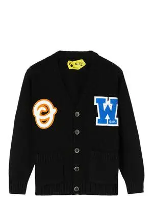Off-White Logo Knitted Cardigan - Black
