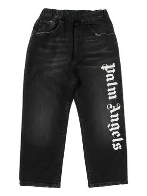 Palm Angels Logo Print Jeans - Black