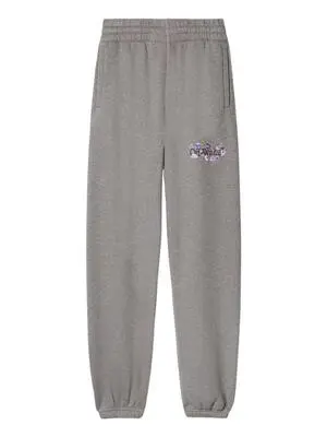 Off-White Logo Embellished Mid-rise Pants - Gray