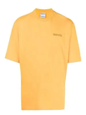 MARCELO BURLON COUNTY OF MILAN Tempera Cross Over T-shirt Ocher - Yellow