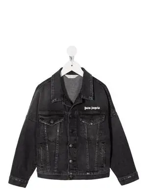 Palm Angels Logo-print Denim Jacket - Black