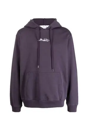 Off-White Logo Drawstring Hoodie - Black